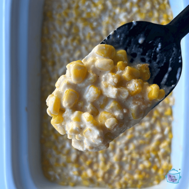 Slow Cooker Cheddar Creamed Corn - The Lazy Slow Cooker