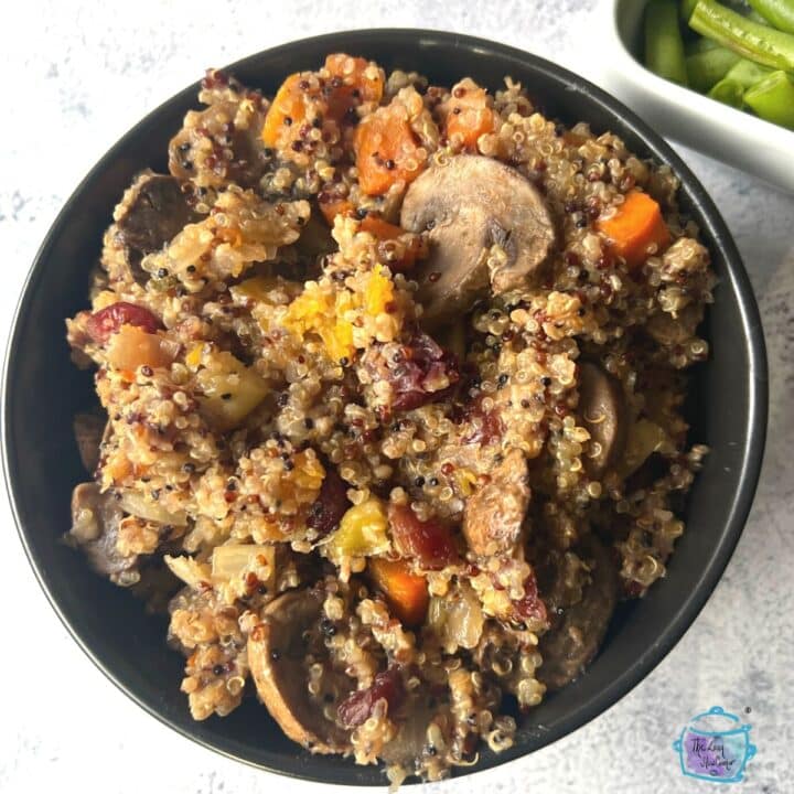 Slow Cooker Quinoa Stuffing (Dressing) - The Lazy Slow Cooker