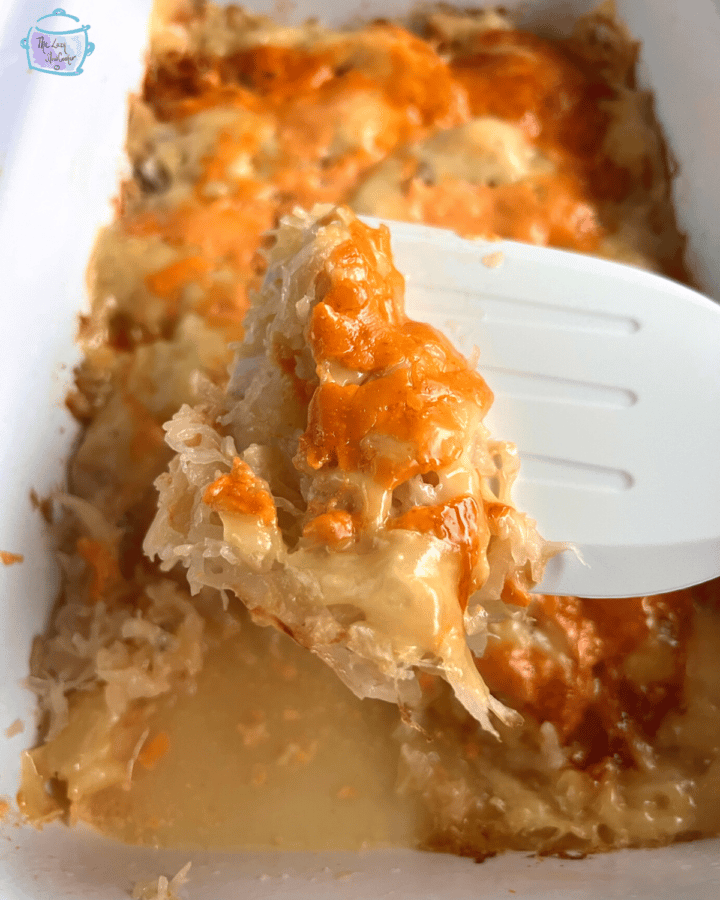 Slow Cooker Chicken Reuben Casserole - The Lazy Slow Cooker