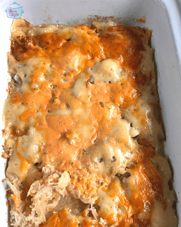 Slow Cooker Chicken Reuben Casserole - The Lazy Slow Cooker