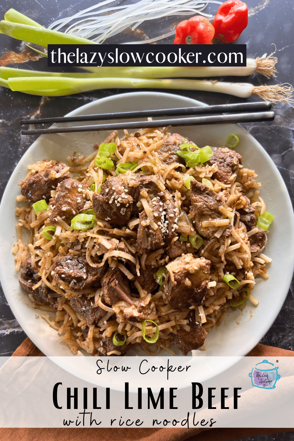 Slow Cooker Chili Lime Beef And Noodles - The Lazy Slow Cooker