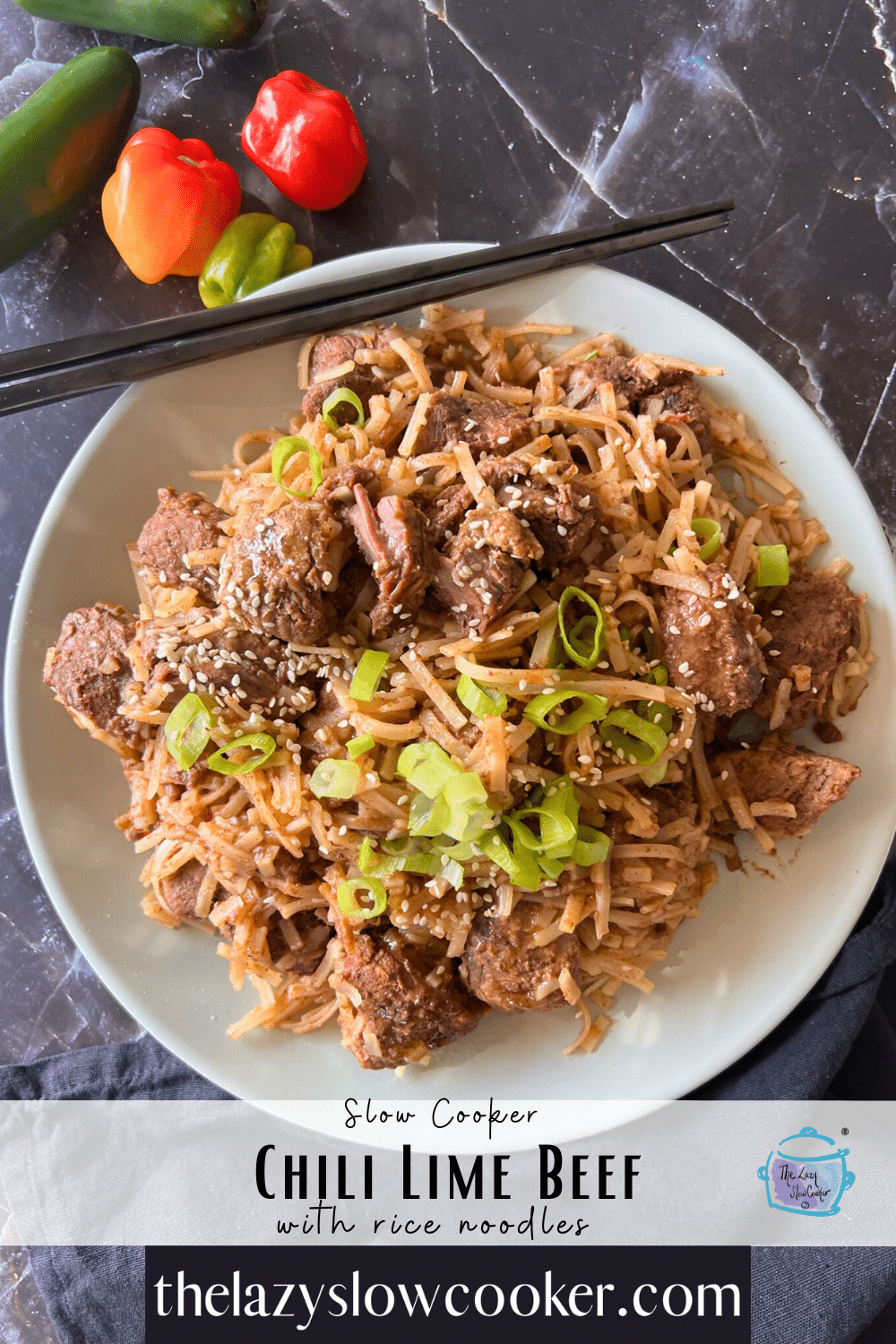 Slow Cooker Chili Lime Beef And Noodles - The Lazy Slow Cooker