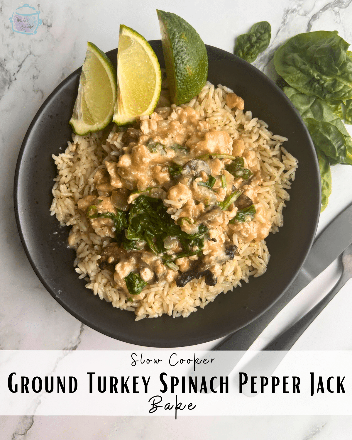 Slow Cooker Ground Turkey Spinach Pepper Jack Casserole - The Lazy Slow ...
