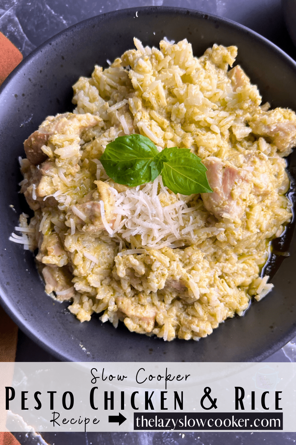 Slow Cooker Creamy Pesto Chicken and Rice - The Lazy Slow Cooker