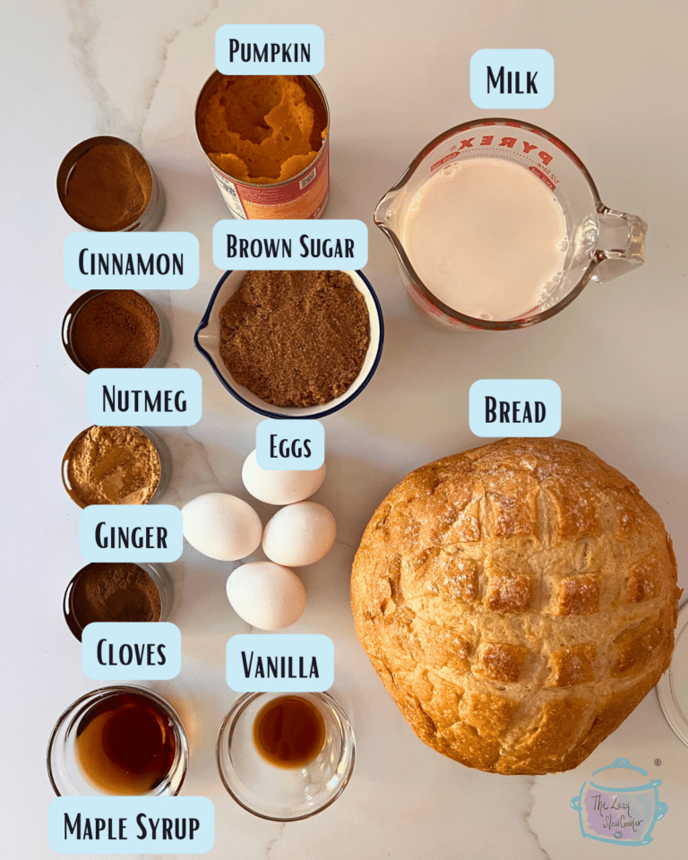 Slow Cooker Pumpkin Bread Pudding - The Lazy Slow Cooker