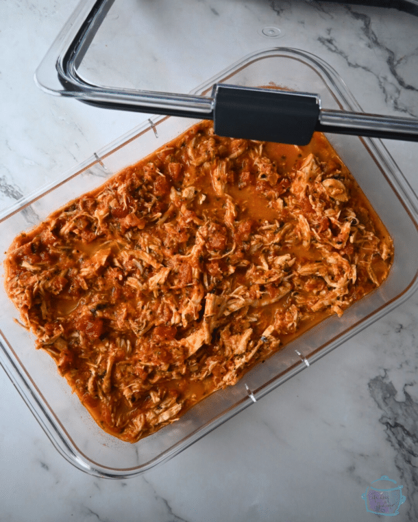 Slow Cooker Creamy Tomato Basil Shredded Chicken - The Lazy Slow Cooker