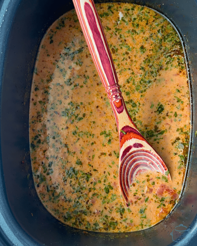 Slow Cooker Creamy Tomato Basil Shredded Chicken - The Lazy Slow Cooker