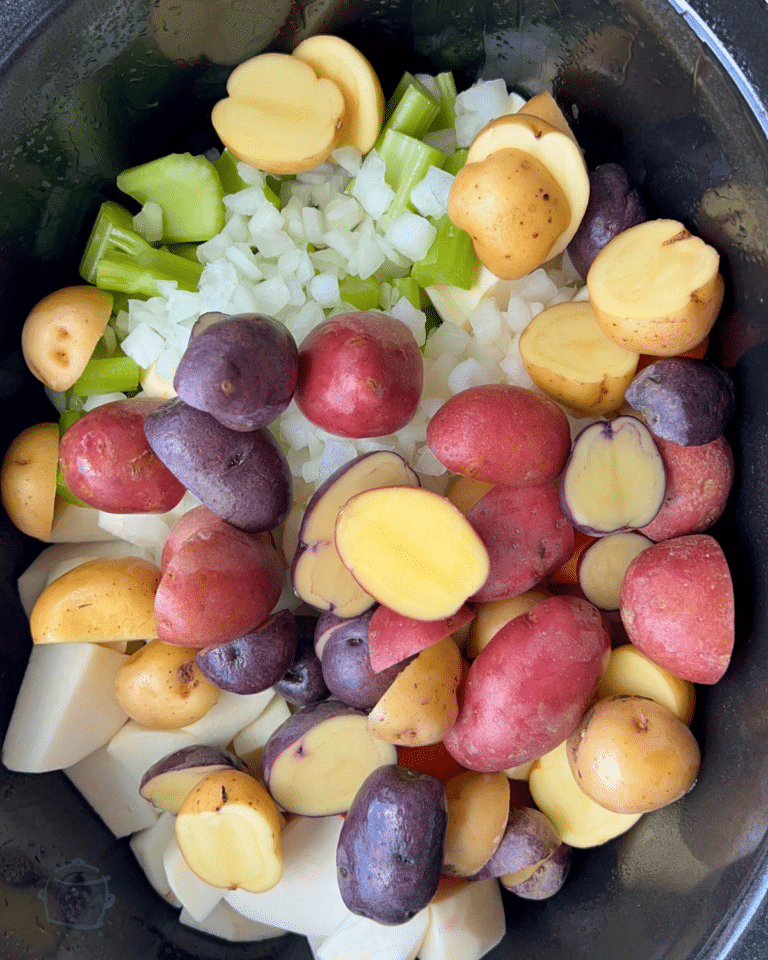 Slow Cooker Ginger Turmeric Root Vegetable Soup - The Lazy Slow Cooker