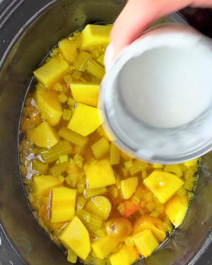 Slow Cooker Ginger Turmeric Root Vegetable Soup - The Lazy Slow Cooker