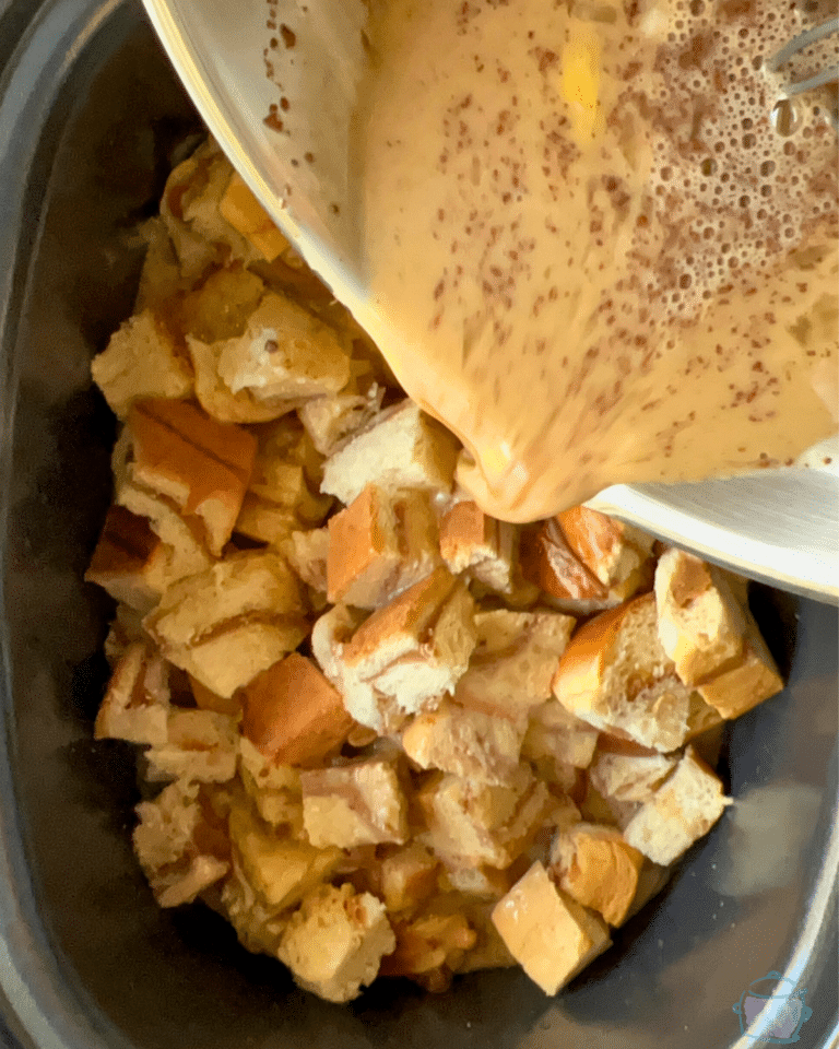 Slow Cooker Eggnog Bread Pudding - The Lazy Slow Cooker