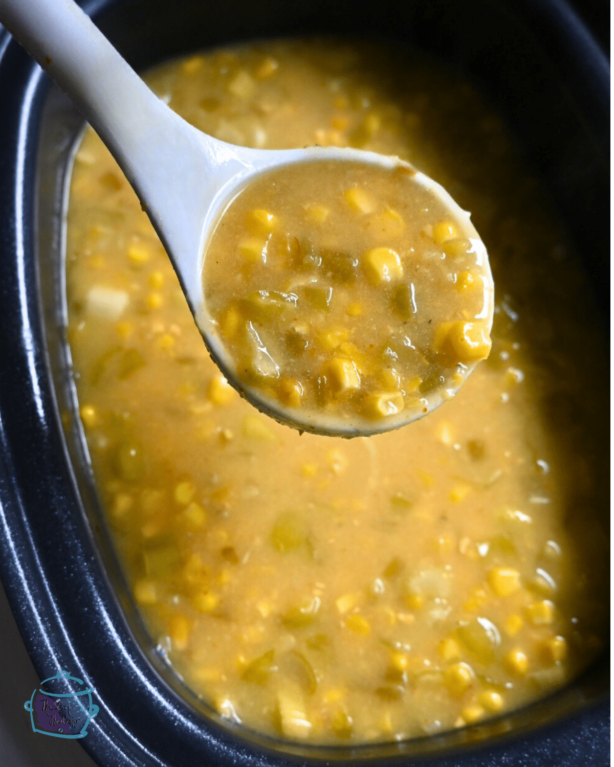 Slow Cooker Pepper And Corn Chowder (Vegan Recipe) - The Lazy Slow Cooker