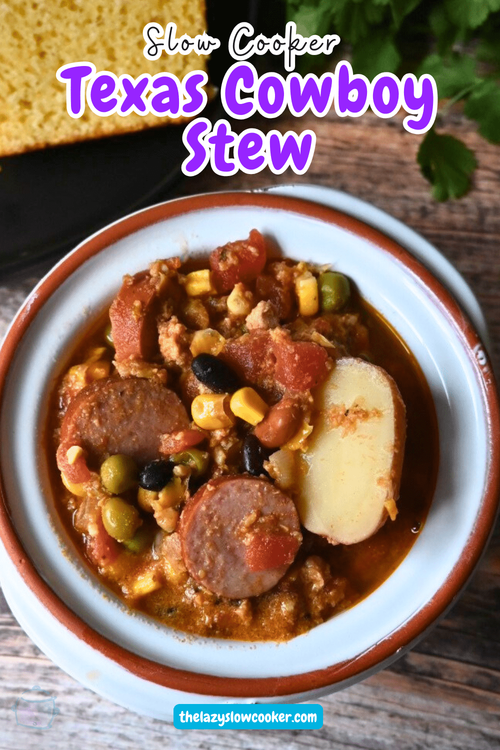 Slow Cooker Texas Cowboy Stew - The Lazy Slow Cooker