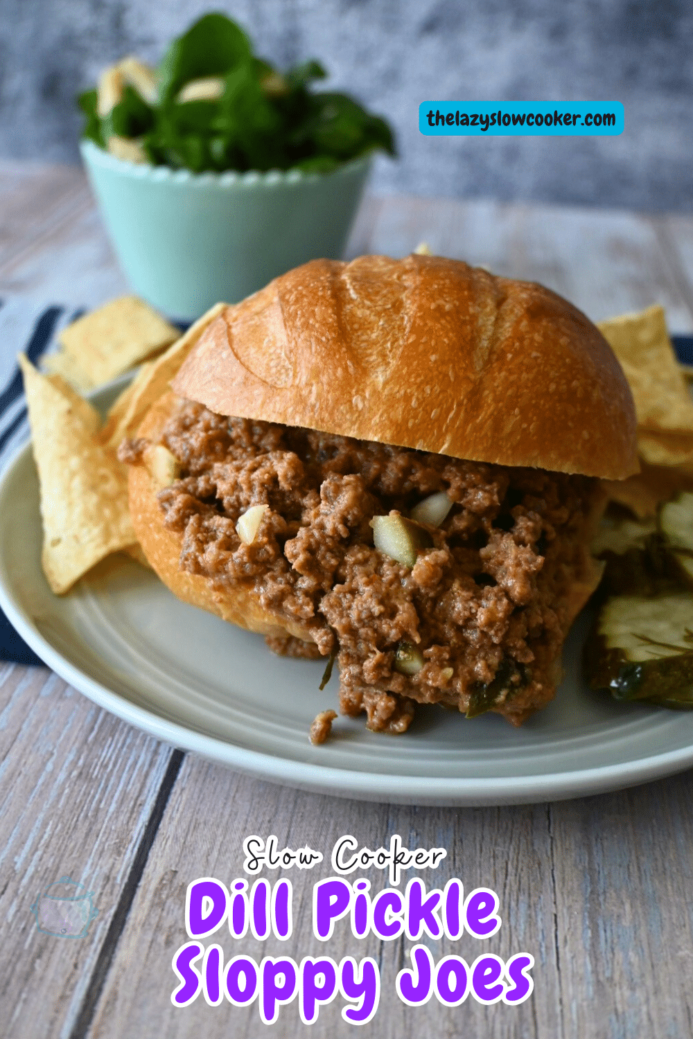 Slow Cooker Cheesy Dill Pickle Sloppy Joes - The Lazy Slow Cooker