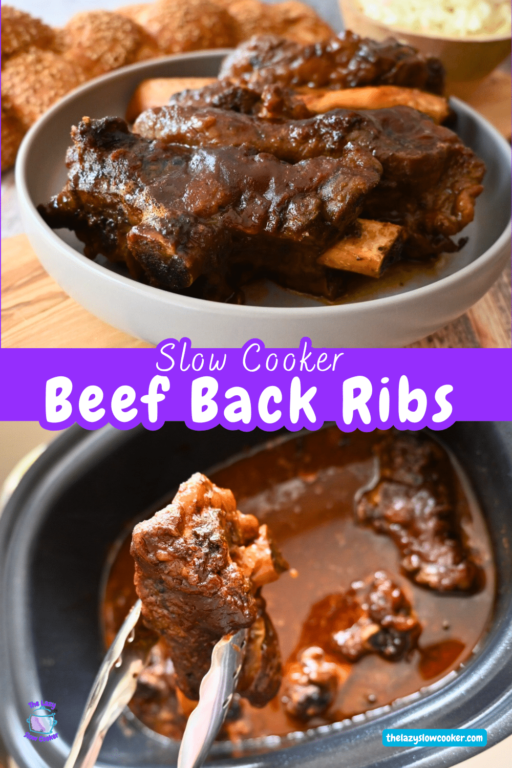 Slow Cooker Beef Back Ribs - The Lazy Slow Cooker