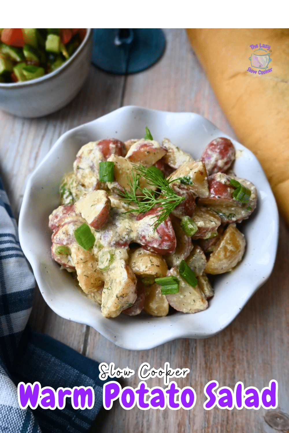Slow Cooker Warm Potato Salad (No Boil, No Bacon!)