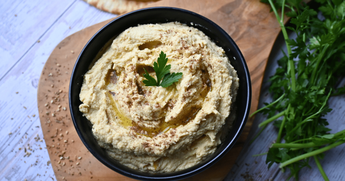 Easy Slow Cooker Hummus with Dried Chickpeas